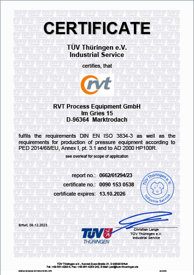Certificates | RVT